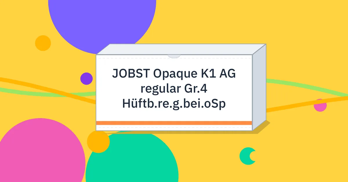 Symbolbild: Packung mit der Aufschrift JOBST Opaque K1 AG regular Gr.4 Hüftb.re.g.bei.oSp (PZN 16272108) – Verfügbarkeit und Bezug in Apotheken in Frankfurt am Main