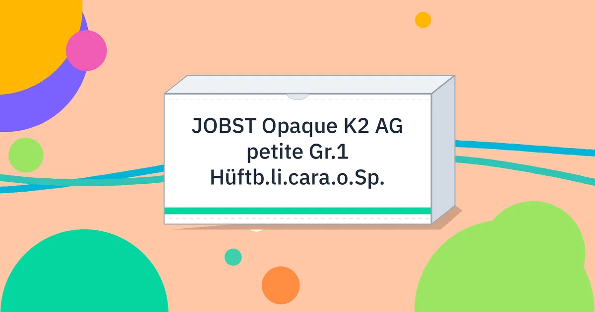 Symbolbild: Packung mit der Aufschrift JOBST Opaque K2 AG petite Gr.1 Hüftb.li.cara.o.Sp. (PZN 13113881) – Verfügbarkeit und Bezug in Apotheken in Frankfurt am Main