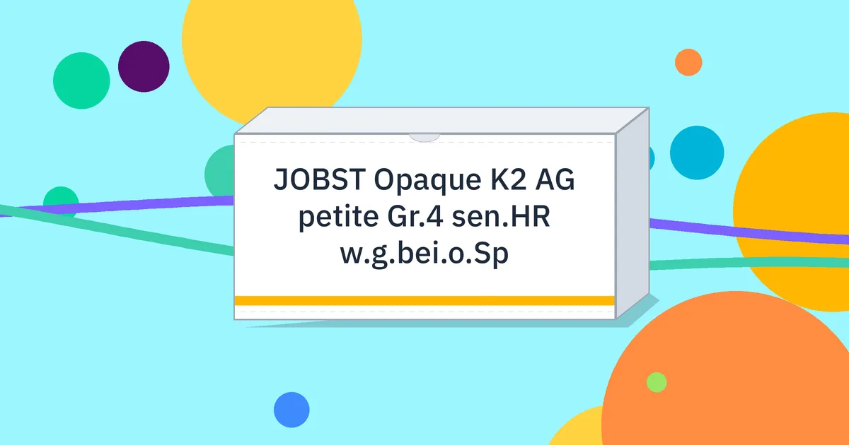 Symbolbild: Packung mit der Aufschrift JOBST Opaque K2 AG petite Gr.4 sen.HR w.g.bei.o.Sp (PZN 16284264) – Verfügbarkeit und Bezug in Apotheken in Frankfurt am Main