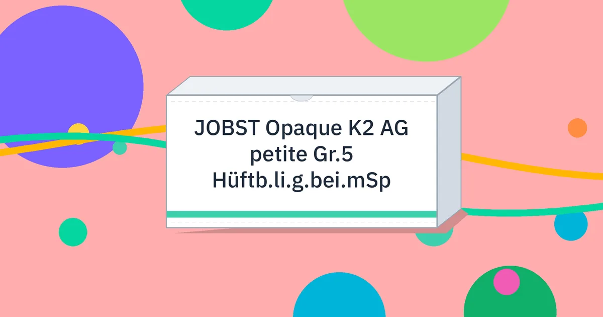 Symbolbild: Packung mit der Aufschrift JOBST Opaque K2 AG petite Gr.5 Hüftb.li.g.bei.mSp (PZN 16288084) – Verfügbarkeit und Bezug in Apotheken in Frankfurt am Main