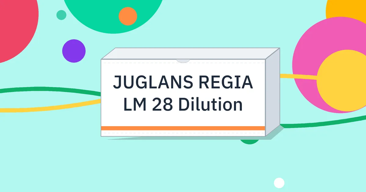 Symbolbild: Packung mit der Aufschrift JUGLANS REGIA LM 28 Dilution (PZN 12916336) – Verfügbarkeit und Bezug in Apotheken in Frankfurt am Main