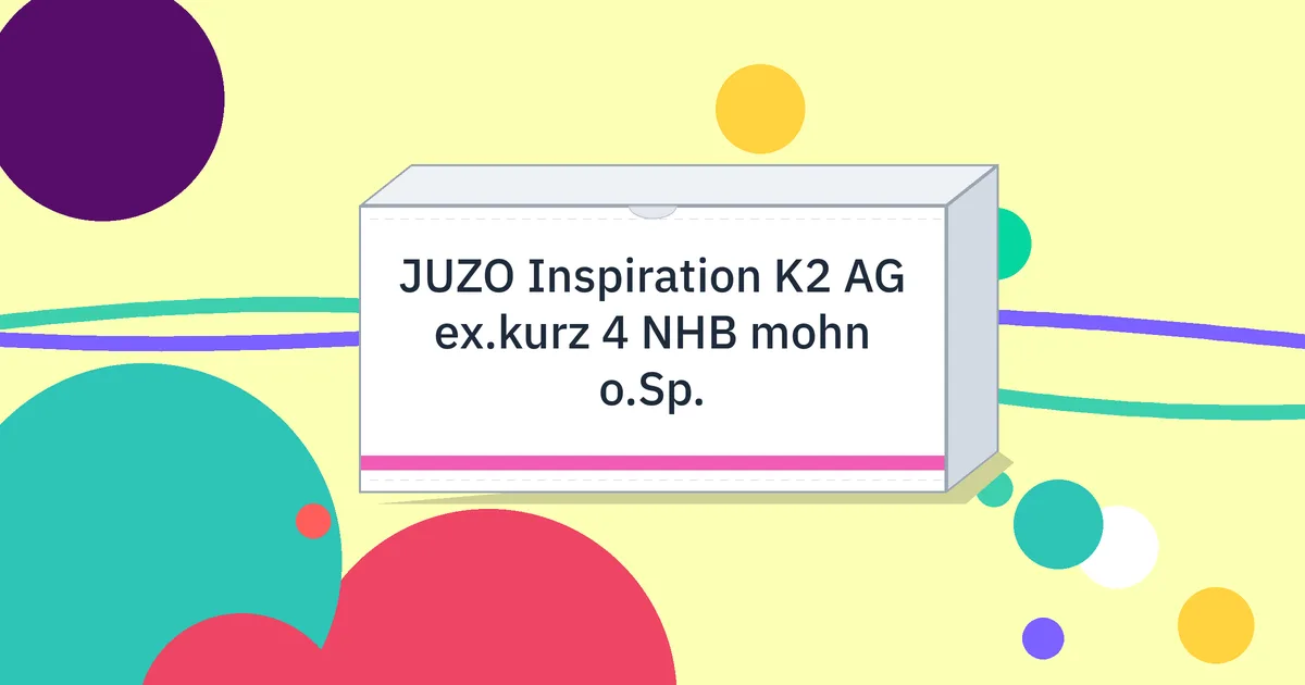 Symbolbild: Packung mit der Aufschrift JUZO Inspiration K2 AG ex.kurz 4 NHB mohn o.Sp. (PZN 14925032) – Verfügbarkeit und Bezug in Apotheken in Frankfurt am Main