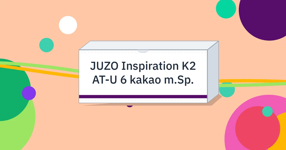 Symbolbild: Packung mit der Aufschrift JUZO Inspiration K2 AT-U 6 kakao m.Sp. (PZN 14928378) – Verfügbarkeit und Bezug in Apotheken in Frankfurt am Main