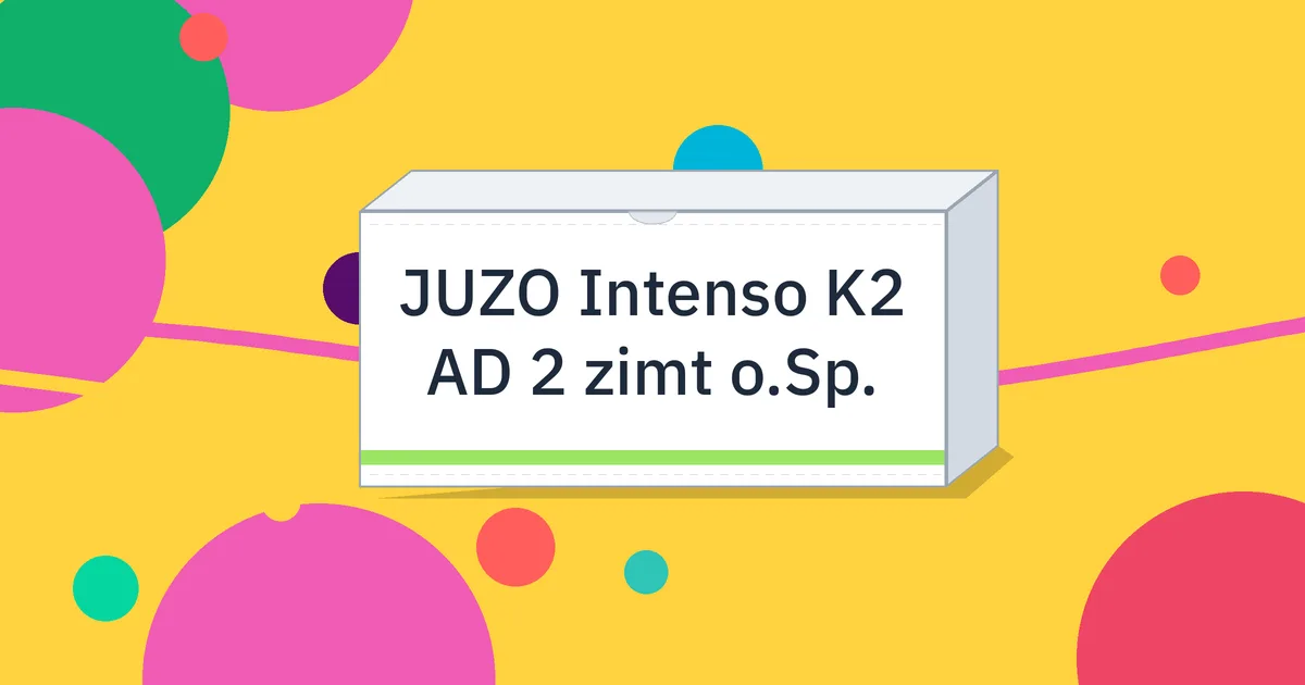 Symbolbild: Packung mit der Aufschrift JUZO Intenso K2 AD 2 zimt o.Sp. (PZN 18616776) – Verfügbarkeit und Bezug in Apotheken in Frankfurt am Main