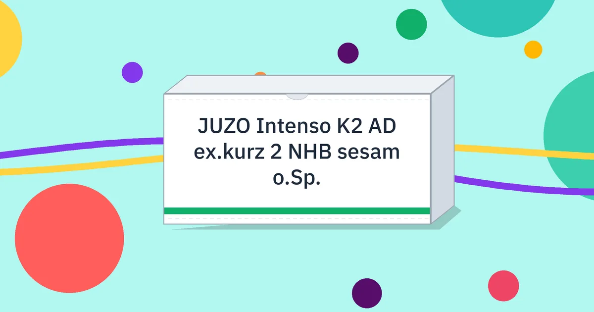 Symbolbild: Packung mit der Aufschrift JUZO Intenso K2 AD ex.kurz 2 NHB sesam o.Sp. (PZN 18622073) – Verfügbarkeit und Bezug in Apotheken in Frankfurt am Main