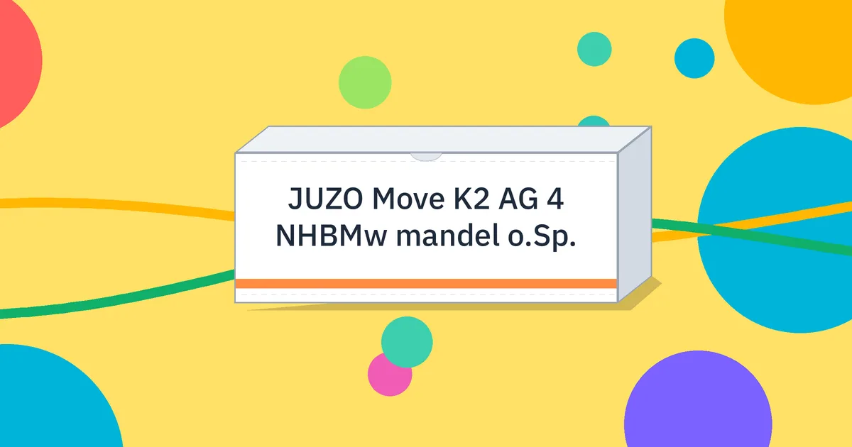 Symbolbild: Packung mit der Aufschrift JUZO Move K2 AG 4 NHBMw mandel o.Sp. (PZN 16644567) – Verfügbarkeit und Bezug in Apotheken in Frankfurt am Main