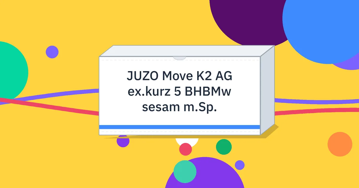 Symbolbild: Packung mit der Aufschrift JUZO Move K2 AG ex.kurz 5 BHBMw sesam m.Sp. (PZN 18532855) – Verfügbarkeit und Bezug in Apotheken in Frankfurt am Main