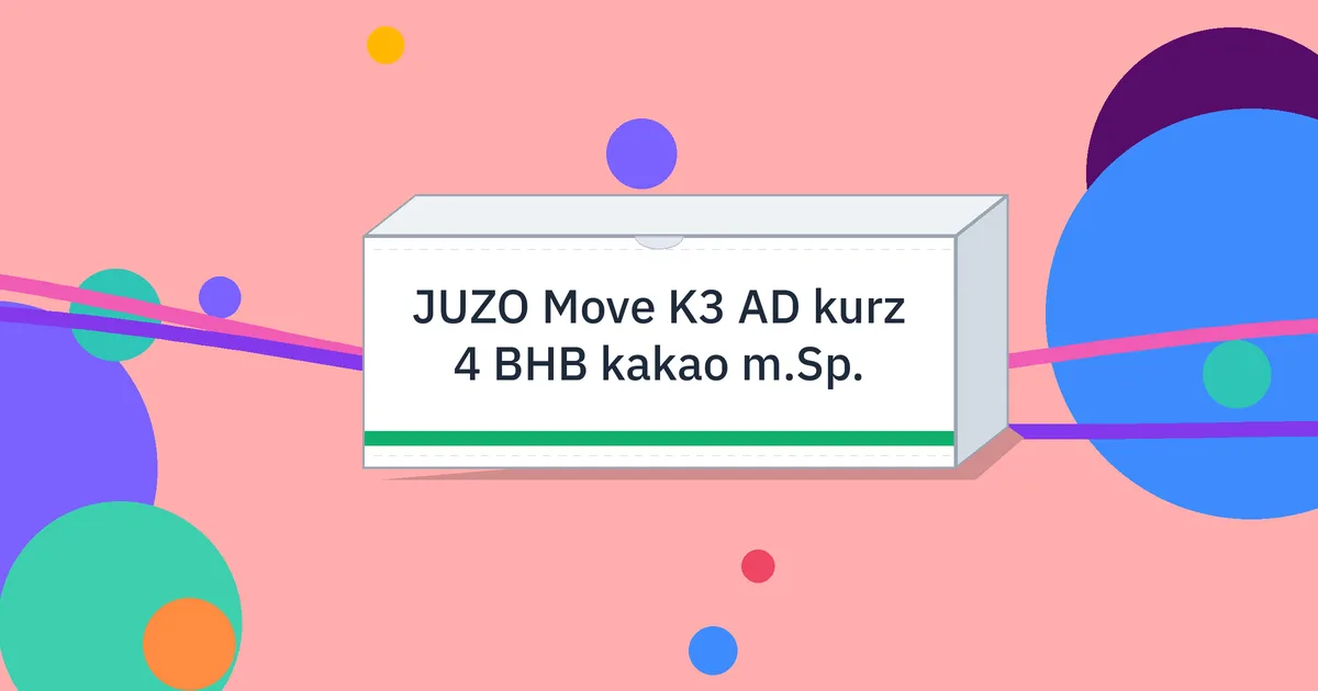 Symbolbild: Packung mit der Aufschrift JUZO Move K3 AD kurz 4 BHB kakao m.Sp. (PZN 18572412) – Verfügbarkeit und Bezug in Apotheken in Frankfurt am Main