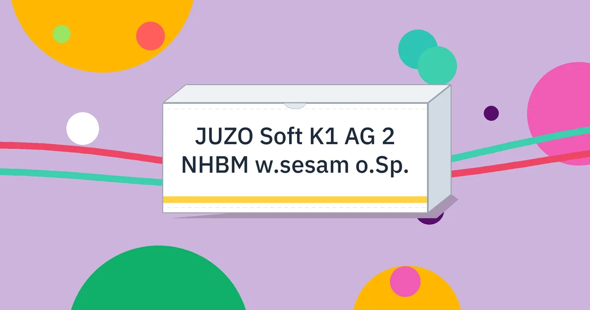 Symbolbild: Packung mit der Aufschrift JUZO Soft K1 AG 2 NHBM w.sesam o.Sp. (PZN 14995541) – Verfügbarkeit und Bezug in Apotheken in Frankfurt am Main