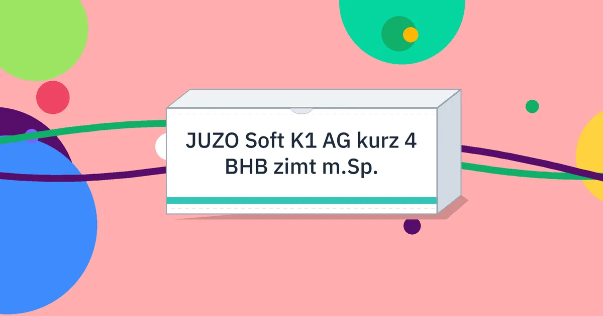 Symbolbild: Packung mit der Aufschrift JUZO Soft K1 AG kurz 4 BHB zimt m.Sp. (PZN 14822071) – Verfügbarkeit und Bezug in Apotheken in Frankfurt am Main