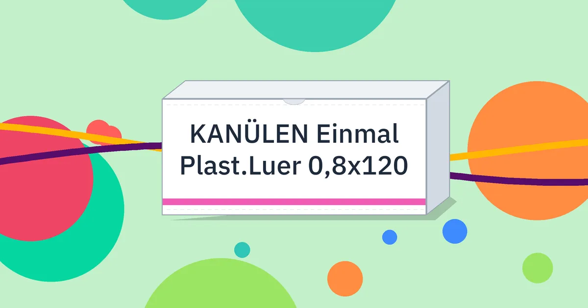 Symbolbild: Packung mit der Aufschrift KANÜLEN Einmal Plast.Luer 0,8x120 (PZN 02440341) – Verfügbarkeit und Bezug in Apotheken in Frankfurt am Main