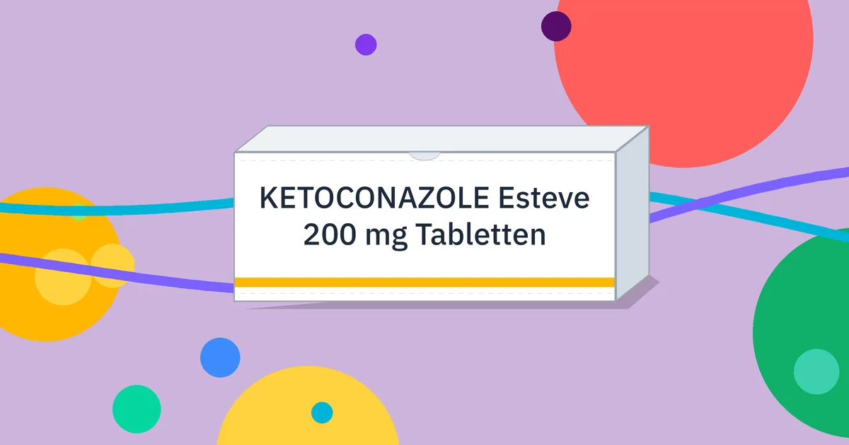 Symbolbild: Packung mit der Aufschrift KETOCONAZOLE Esteve 200 mg Tabletten (PZN 11013626) – Verfügbarkeit und Bezug in Apotheken in Frankfurt am Main
