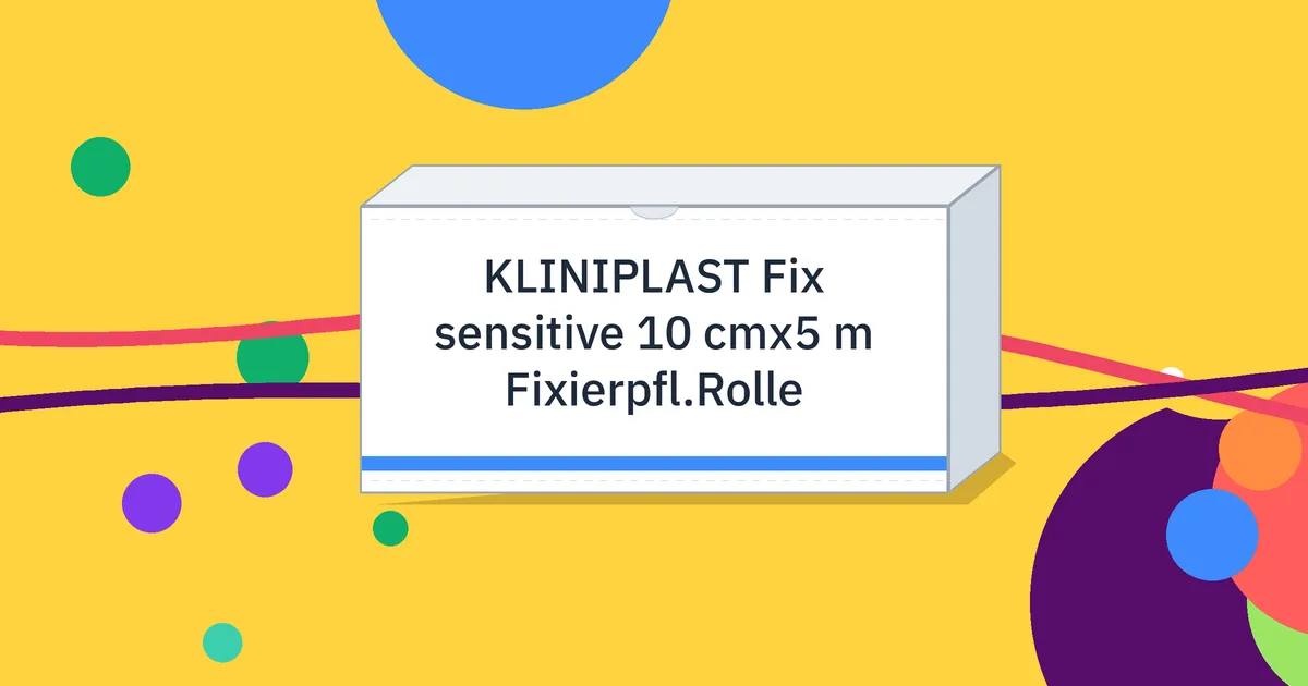 Symbolbild: Packung mit der Aufschrift KLINIPLAST Fix sensitive 10 cmx5 m Fixierpfl.Rolle (PZN 19993883) – Verfügbarkeit und Bezug in Apotheken in Frankfurt am Main