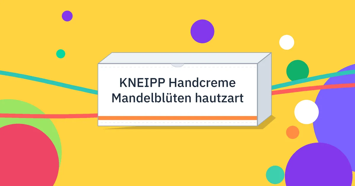 Symbolbild: Packung mit der Aufschrift KNEIPP Handcreme Mandelblüten hautzart (PZN 11031618) – Verfügbarkeit und Bezug in Apotheken in Frankfurt am Main