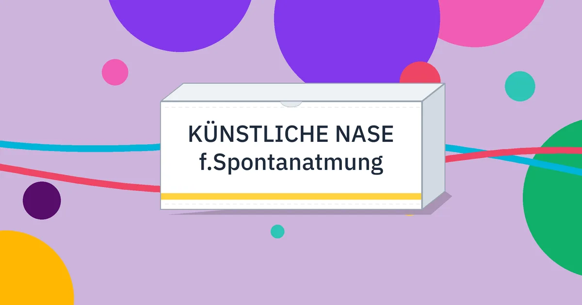 Symbolbild: Packung mit der Aufschrift KÜNSTLICHE NASE f.Spontanatmung (PZN 01905967) – Verfügbarkeit und Bezug in Apotheken in Frankfurt am Main