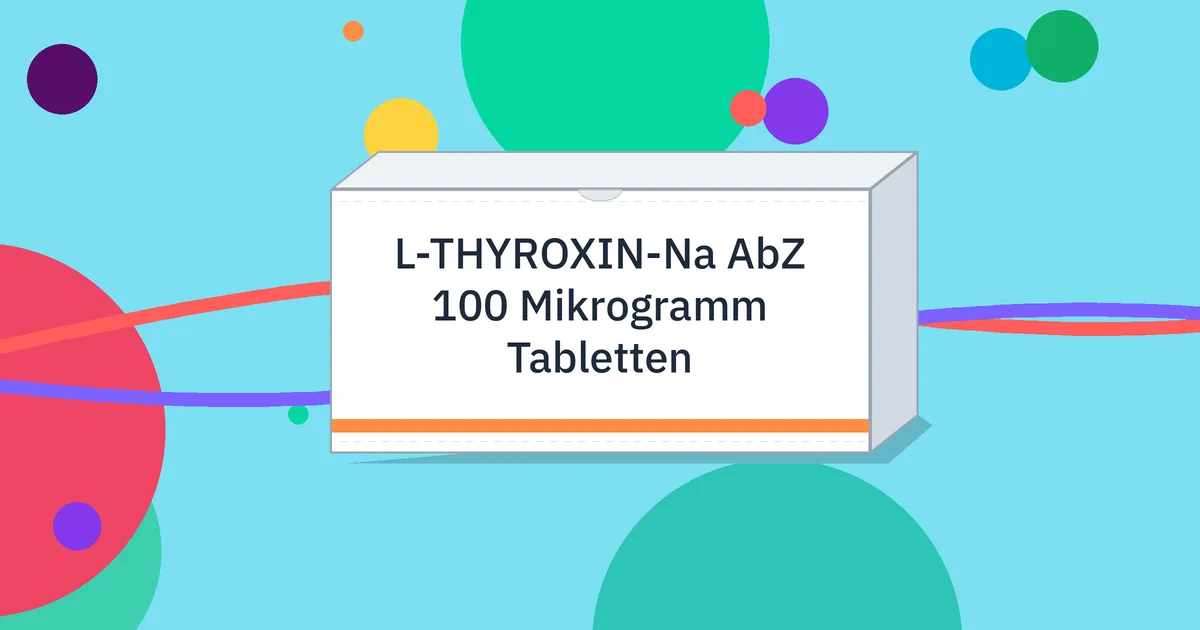 Symbolbild: Packung mit der Aufschrift L-THYROXIN-Na AbZ 100 Mikrogramm Tabletten (PZN 09082382) – Verfügbarkeit und Bezug in Apotheken in Frankfurt am Main