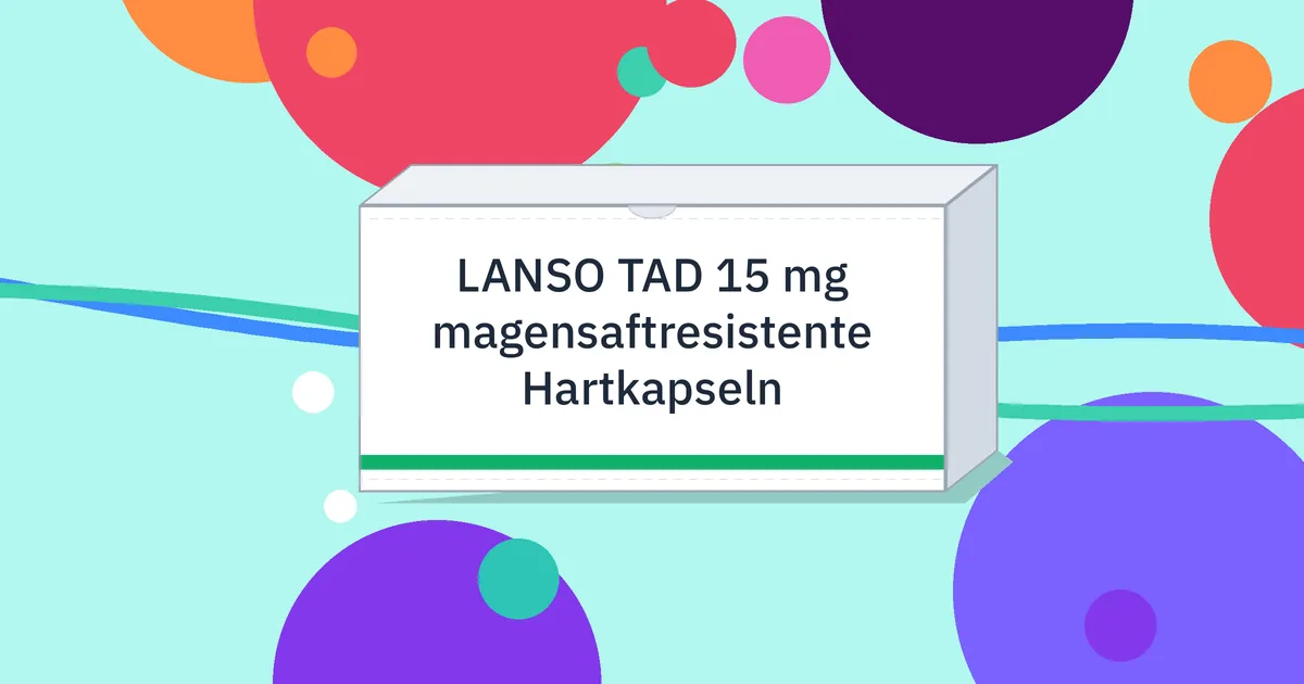 Symbolbild: Packung mit der Aufschrift LANSO TAD 15 mg magensaftresistente Hartkapseln (PZN 03734168) – Verfügbarkeit und Bezug in Apotheken in Frankfurt am Main