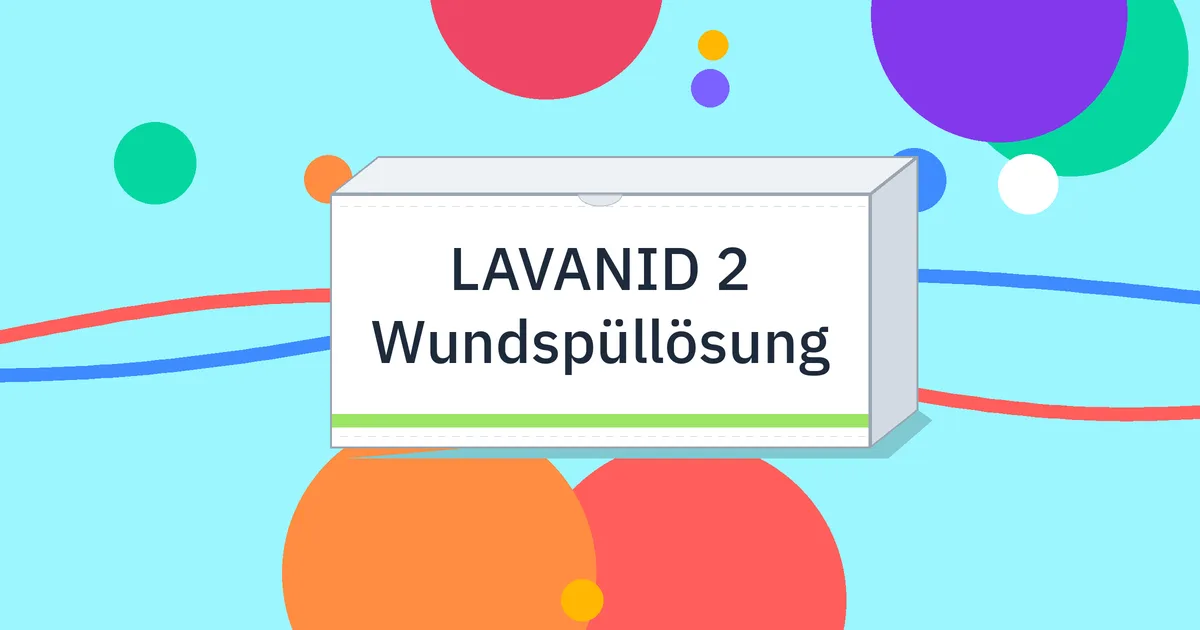 Symbolbild: Packung mit der Aufschrift LAVANID 2 Wundspüllösung (PZN 18669755) – Verfügbarkeit und Bezug in Apotheken in Frankfurt am Main