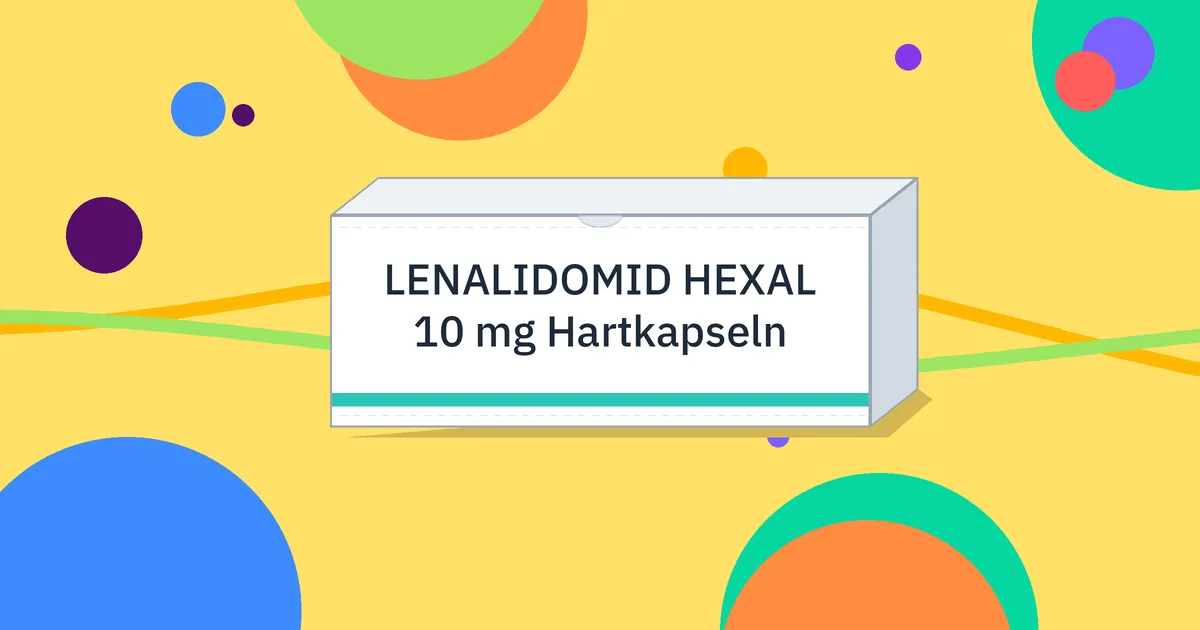 Symbolbild: Packung mit der Aufschrift LENALIDOMID HEXAL 10 mg Hartkapseln (PZN 17481699) – Verfügbarkeit und Bezug in Apotheken in Frankfurt am Main
