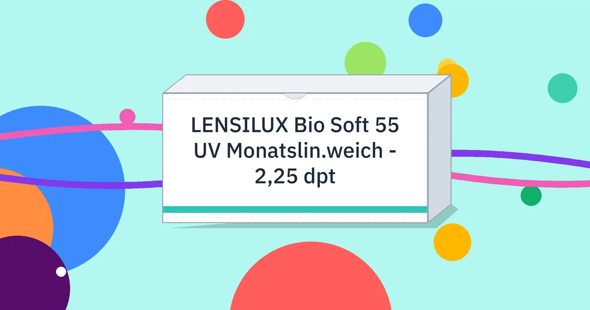 Symbolbild: Packung mit der Aufschrift LENSILUX Bio Soft 55 UV Monatslin.weich -2,25 dpt (PZN 20001668) – Verfügbarkeit und Bezug in Apotheken in Frankfurt am Main