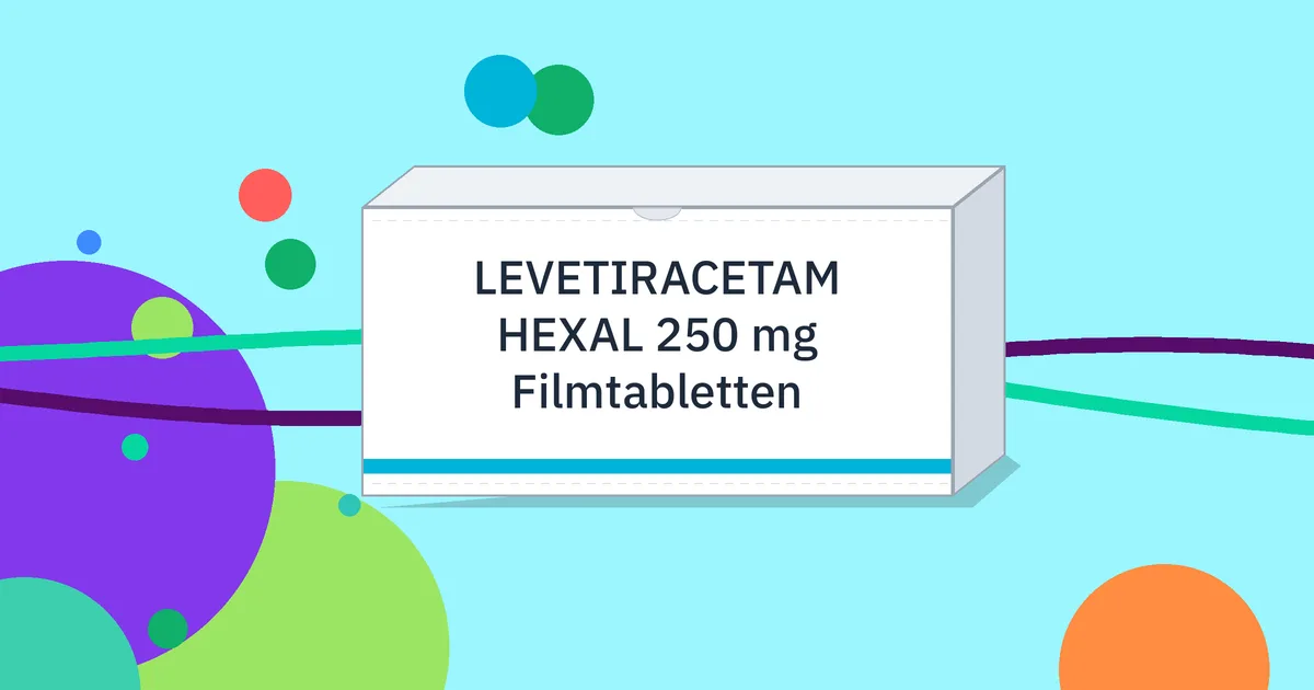 Symbolbild: Packung mit der Aufschrift LEVETIRACETAM HEXAL 250 mg Filmtabletten (PZN 09123201) – Verfügbarkeit und Bezug in Apotheken in Frankfurt am Main