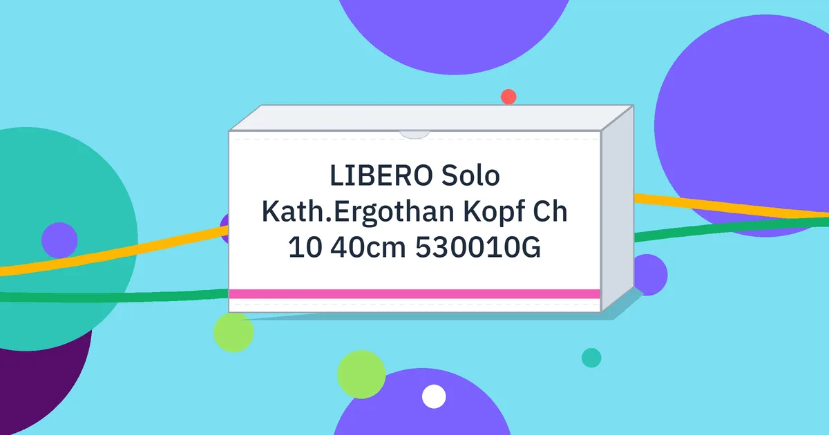 Symbolbild: Packung mit der Aufschrift LIBERO Solo Kath.Ergothan Kopf Ch 10 40cm 530010G (PZN 00840160) – Verfügbarkeit und Bezug in Apotheken in Frankfurt am Main