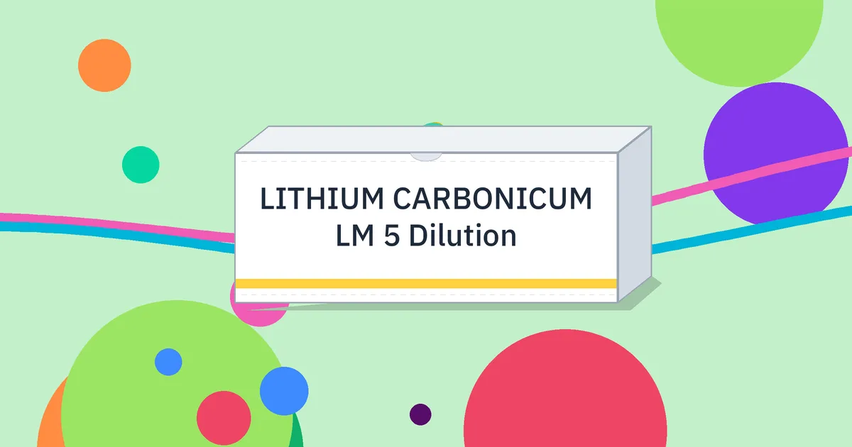 Symbolbild: Packung mit der Aufschrift LITHIUM CARBONICUM LM 5 Dilution (PZN 12931465) – Verfügbarkeit und Bezug in Apotheken in Frankfurt am Main
