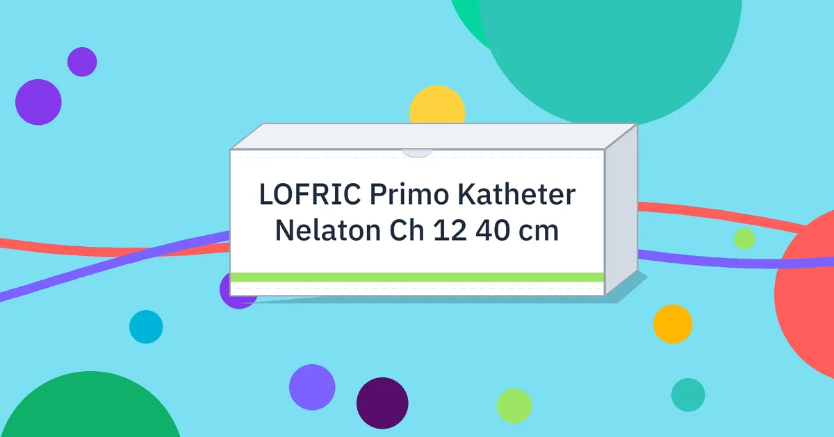 Symbolbild: Packung mit der Aufschrift LOFRIC Primo Katheter Nelaton Ch 12 40 cm (PZN 16672411) – Verfügbarkeit und Bezug in Apotheken in Frankfurt am Main