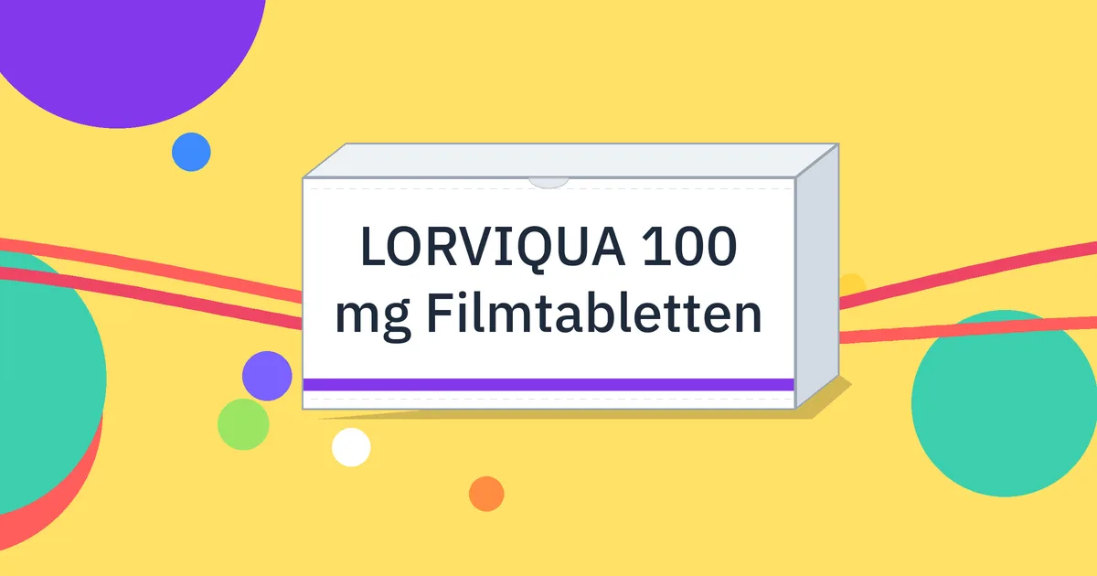 Symbolbild: Packung mit der Aufschrift LORVIQUA 100 mg Filmtabletten (PZN 17967769) – Verfügbarkeit und Bezug in Apotheken in Frankfurt am Main