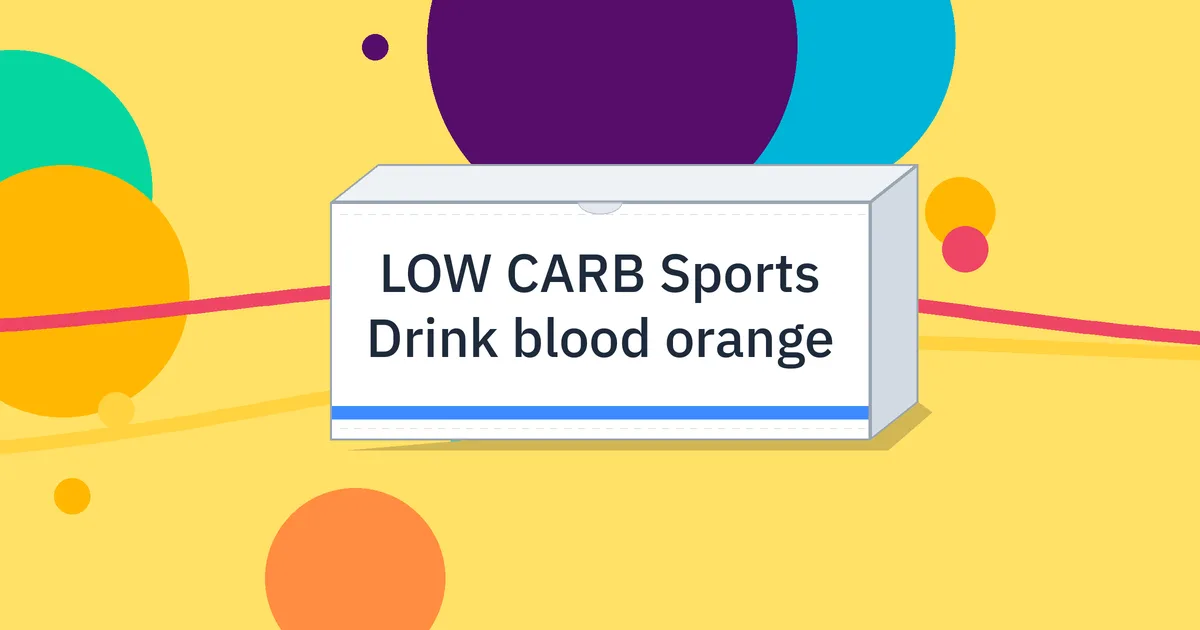 Symbolbild: Packung mit der Aufschrift LOW CARB Sports Drink blood orange (PZN 07678219) – Verfügbarkeit und Bezug in Apotheken in Frankfurt am Main