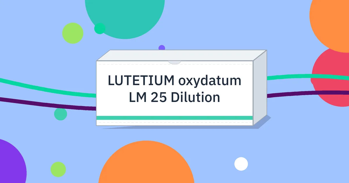 Symbolbild: Packung mit der Aufschrift LUTETIUM oxydatum LM 25 Dilution (PZN 12934943) – Verfügbarkeit und Bezug in Apotheken in Frankfurt am Main