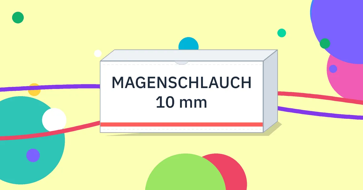 Symbolbild: Packung mit der Aufschrift MAGENSCHLAUCH 10 mm (PZN 01732455) – Verfügbarkeit und Bezug in Apotheken in Frankfurt am Main