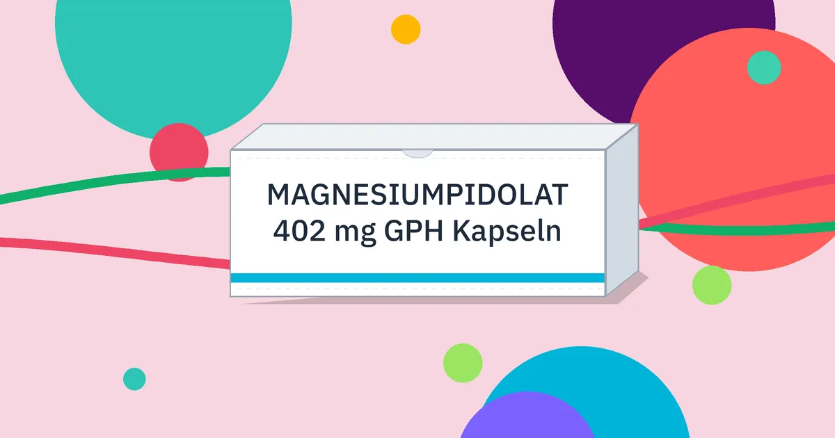 Symbolbild: Packung mit der Aufschrift MAGNESIUMPIDOLAT 402 mg GPH Kapseln (PZN 17633910) – Verfügbarkeit und Bezug in Apotheken in Frankfurt am Main