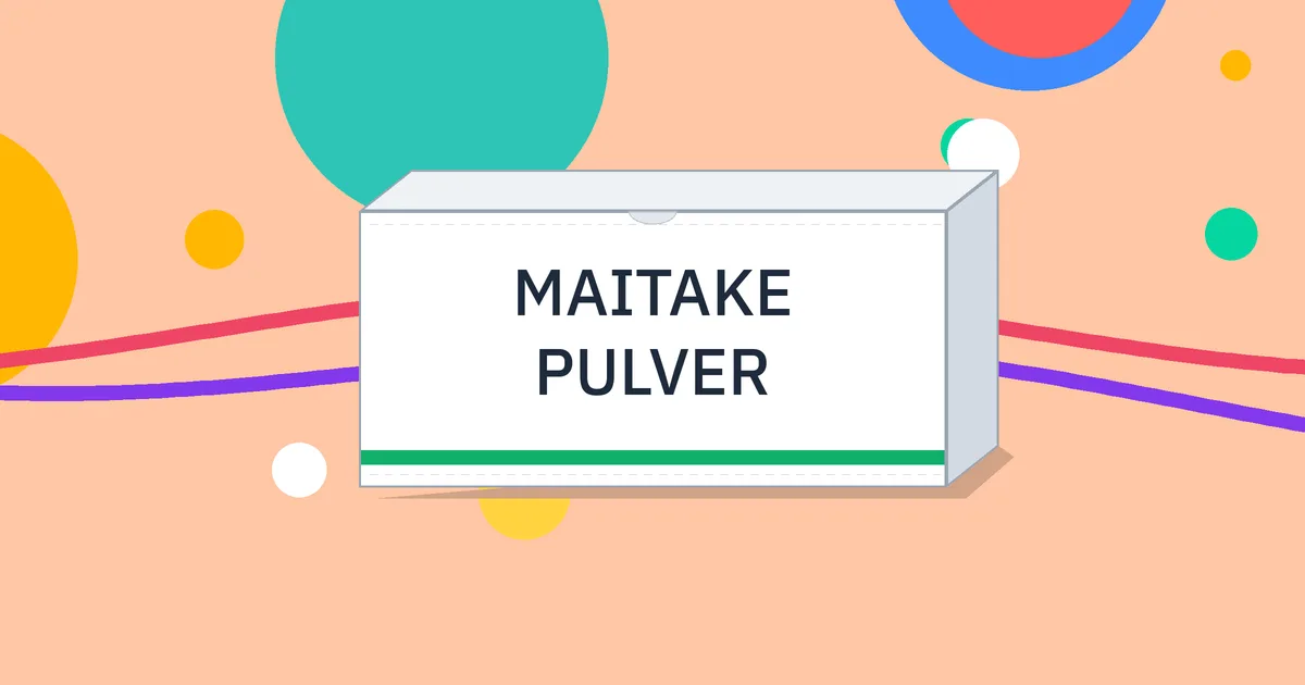 Symbolbild: Packung mit der Aufschrift MAITAKE PULVER (PZN 12584905) – Verfügbarkeit und Bezug in Apotheken in Frankfurt am Main