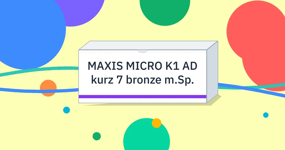 Symbolbild: Packung mit der Aufschrift MAXIS MICRO K1 AD kurz 7 bronze m.Sp. (PZN 17672198) – Verfügbarkeit und Bezug in Apotheken in Frankfurt am Main