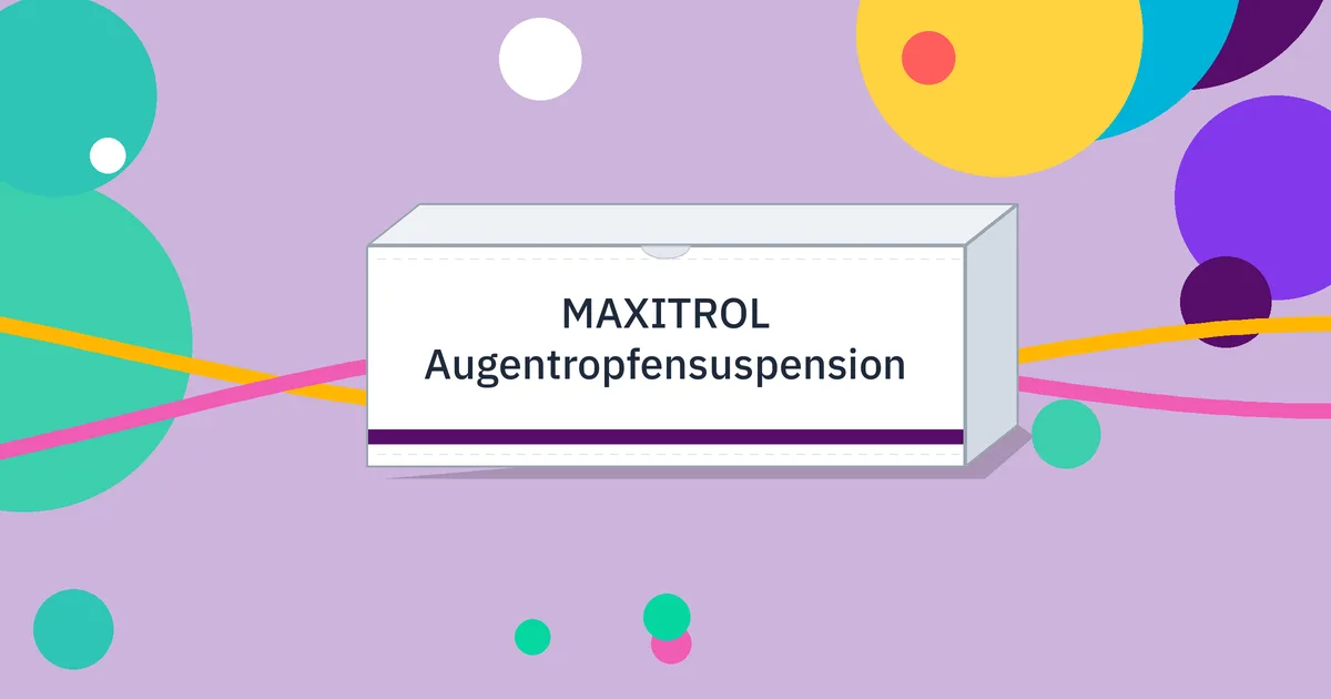 Symbolbild: Packung mit der Aufschrift MAXITROL Augentropfensuspension (PZN 02725345) – Verfügbarkeit und Bezug in Apotheken in Frankfurt am Main