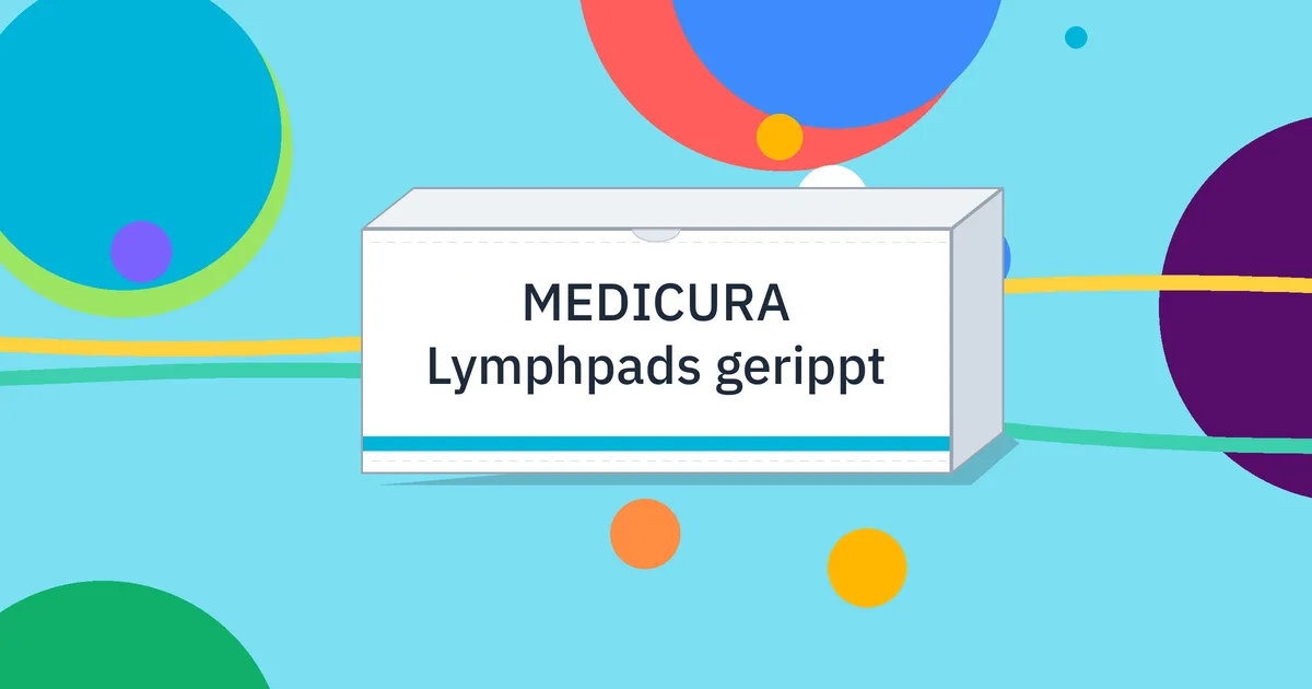 Symbolbild: Packung mit der Aufschrift MEDICURA Lymphpads gerippt (PZN 08620920) – Verfügbarkeit und Bezug in Apotheken in Frankfurt am Main