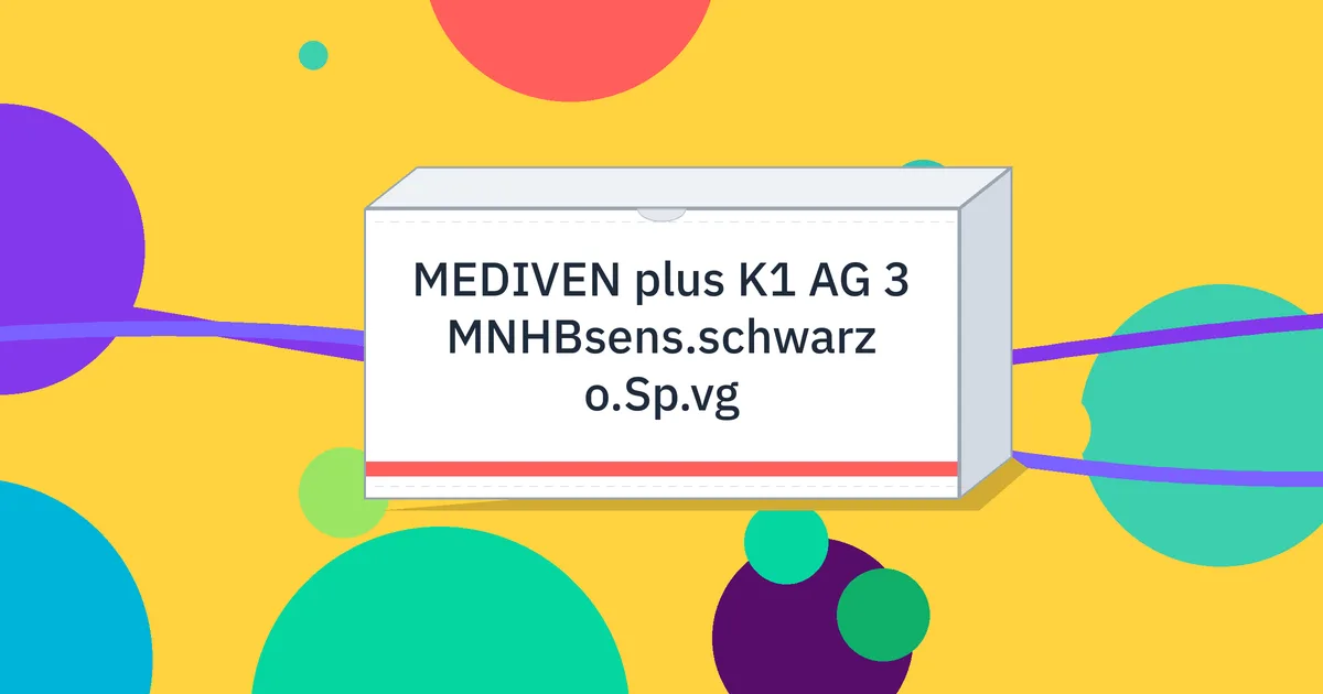 Symbolbild: Packung mit der Aufschrift MEDIVEN plus K1 AG 3 MNHBsens.schwarz o.Sp.vg (PZN 16072450) – Verfügbarkeit und Bezug in Apotheken in Frankfurt am Main