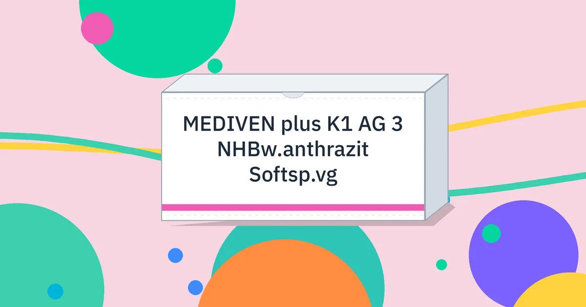 Symbolbild: Packung mit der Aufschrift MEDIVEN plus K1 AG 3 NHBw.anthrazit Softsp.vg (PZN 15923041) – Verfügbarkeit und Bezug in Apotheken in Frankfurt am Main