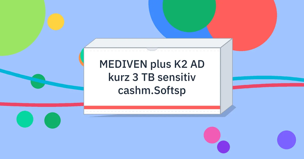 Symbolbild: Packung mit der Aufschrift MEDIVEN plus K2 AD kurz 3 TB sensitiv cashm.Softsp (PZN 15106170) – Verfügbarkeit und Bezug in Apotheken in Frankfurt am Main