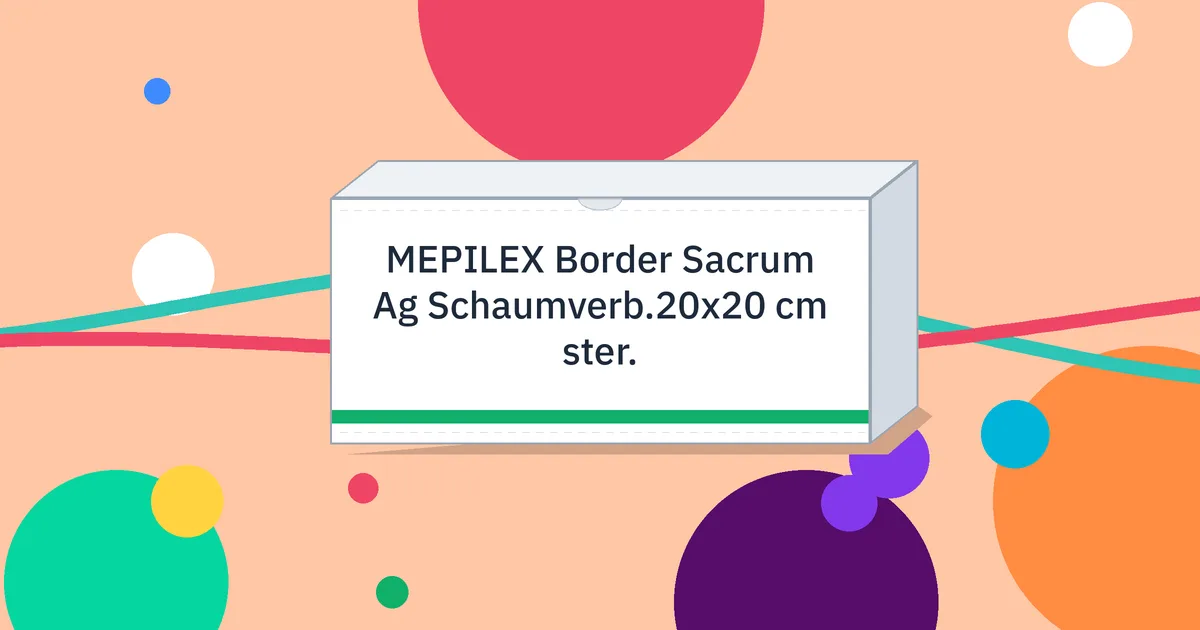 Symbolbild: Packung mit der Aufschrift MEPILEX Border Sacrum Ag Schaumverb.20x20 cm ster. (PZN 10187293) – Verfügbarkeit und Bezug in Apotheken in Frankfurt am Main