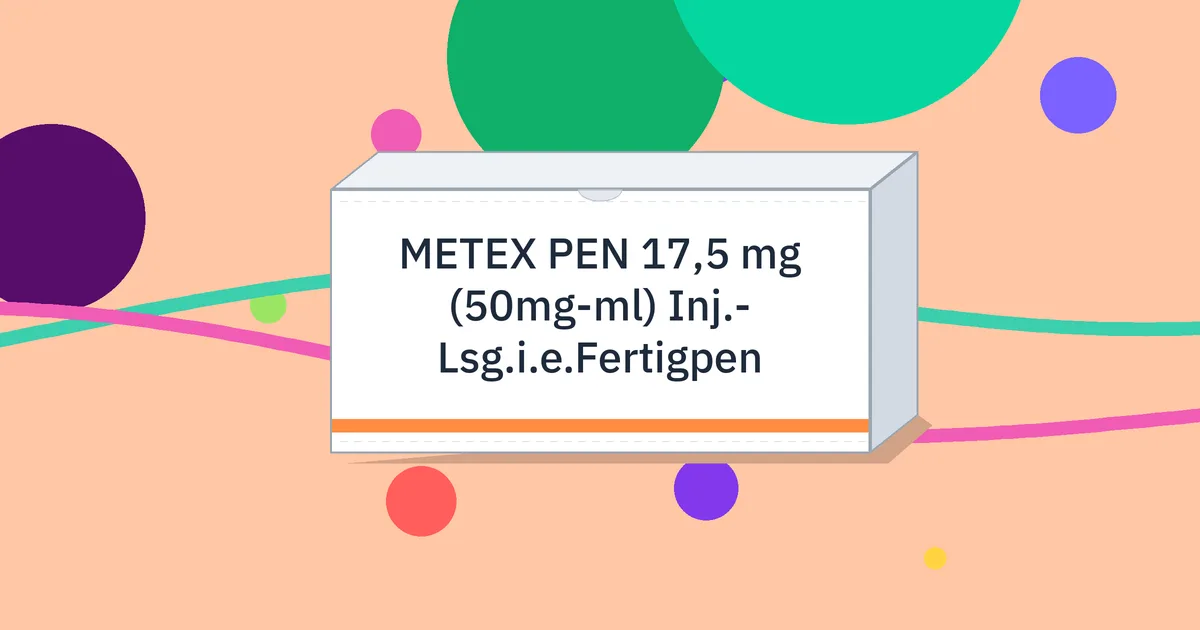 Symbolbild: Packung mit der Aufschrift METEX PEN 17,5 mg (50mg-ml) Inj.-Lsg.i.e.Fertigpen (PZN 09668314) – Verfügbarkeit und Bezug in Apotheken in Frankfurt am Main
