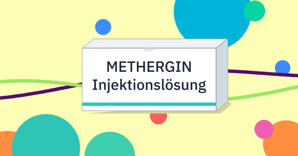 Symbolbild: Packung mit der Aufschrift METHERGIN Injektionslösung (PZN 00674230) – Verfügbarkeit und Bezug in Apotheken in Frankfurt am Main