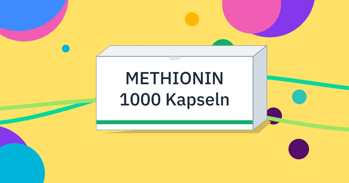 Symbolbild: Packung mit der Aufschrift METHIONIN 1000 Kapseln (PZN 18088627) – Verfügbarkeit und Bezug in Apotheken in Frankfurt am Main