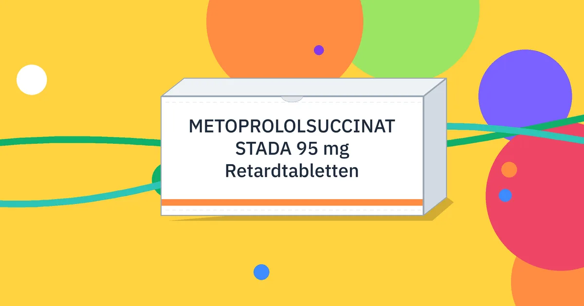 Symbolbild: Packung mit der Aufschrift METOPROLOLSUCCINAT STADA 95 mg Retardtabletten (PZN 05126852) – Verfügbarkeit und Bezug in Apotheken in Frankfurt am Main