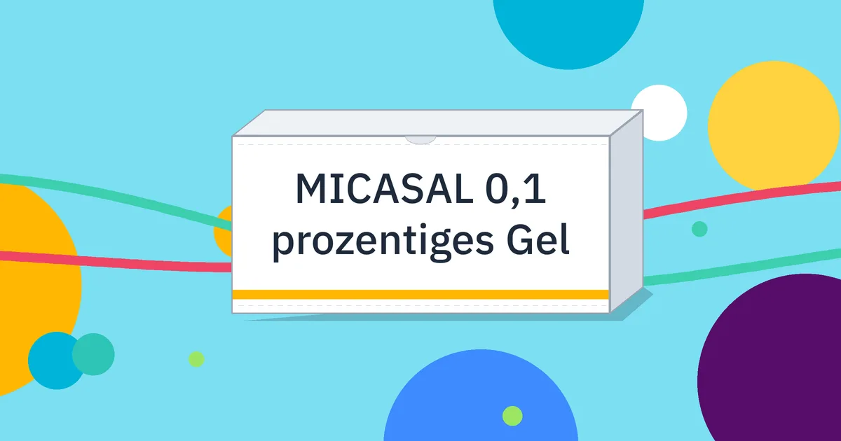 Symbolbild: Packung mit der Aufschrift MICASAL 0,1 prozentiges Gel (PZN 19899210) – Verfügbarkeit und Bezug in Apotheken in Frankfurt am Main