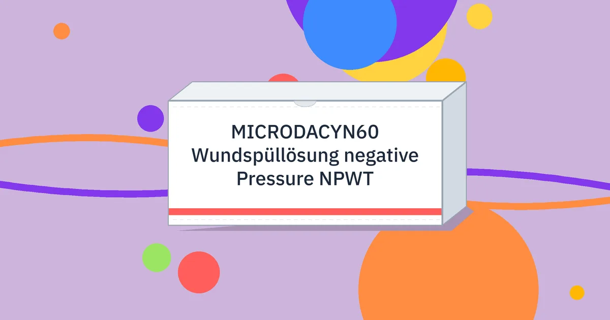 Symbolbild: Packung mit der Aufschrift MICRODACYN60 Wundspüllösung negative Pressure NPWT (PZN 13568073) – Verfügbarkeit und Bezug in Apotheken in Frankfurt am Main