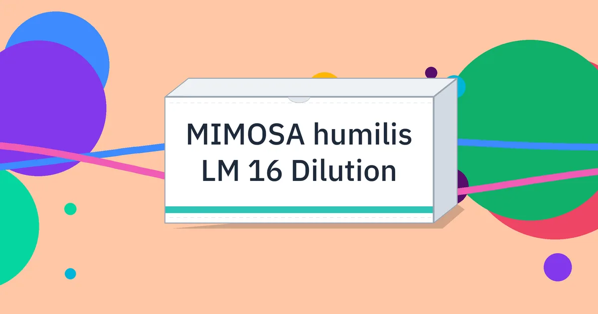 Symbolbild: Packung mit der Aufschrift MIMOSA humilis LM 16 Dilution (PZN 13608447) – Verfügbarkeit und Bezug in Apotheken in Frankfurt am Main