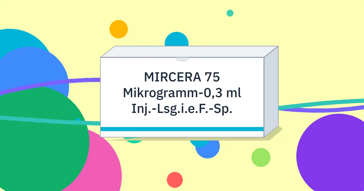 Symbolbild: Packung mit der Aufschrift MIRCERA 75 Mikrogramm-0,3 ml Inj.-Lsg.i.e.F.-Sp. (PZN 09423713) – Verfügbarkeit und Bezug in Apotheken in Frankfurt am Main