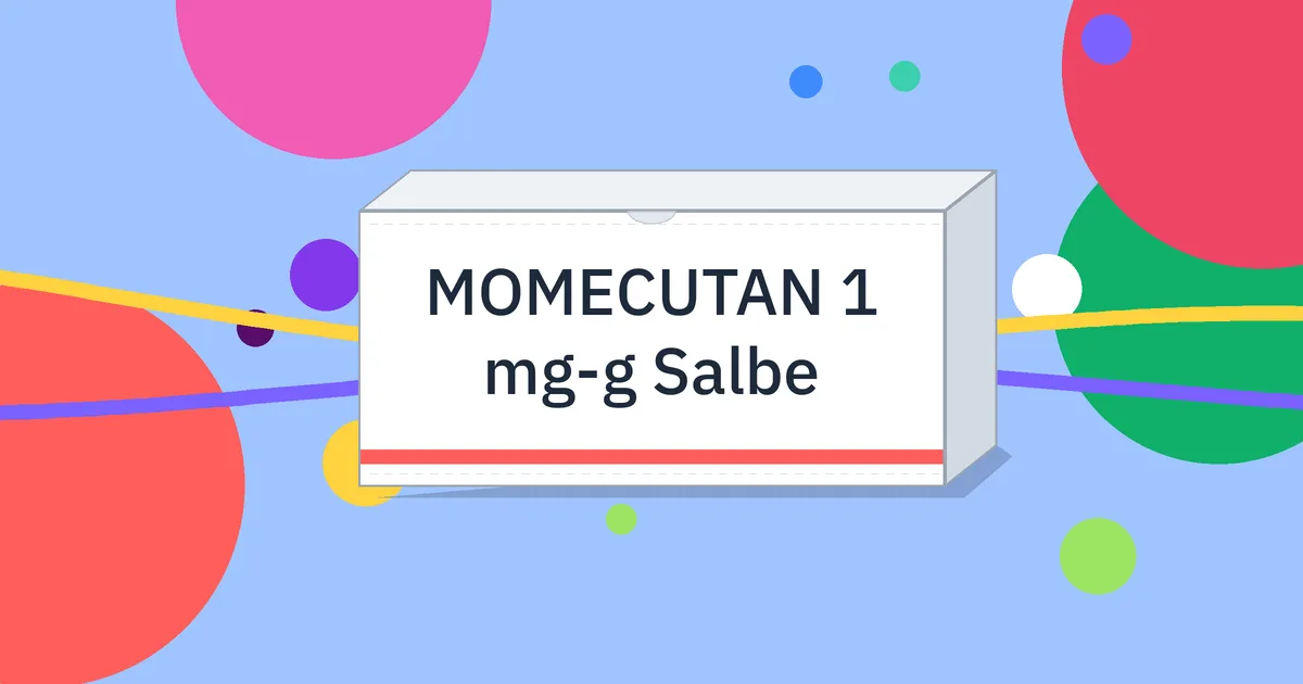 Symbolbild: Packung mit der Aufschrift MOMECUTAN 1 mg-g Salbe (PZN 10116057) – Verfügbarkeit und Bezug in Apotheken in Frankfurt am Main
